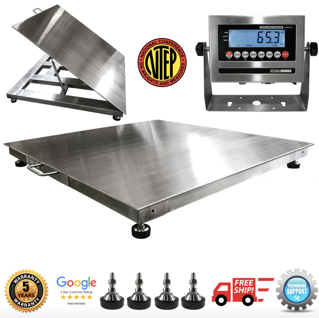 OP-916SS-LT Stainless steel Floor Scale (Lift Top) - Prime USA Scales