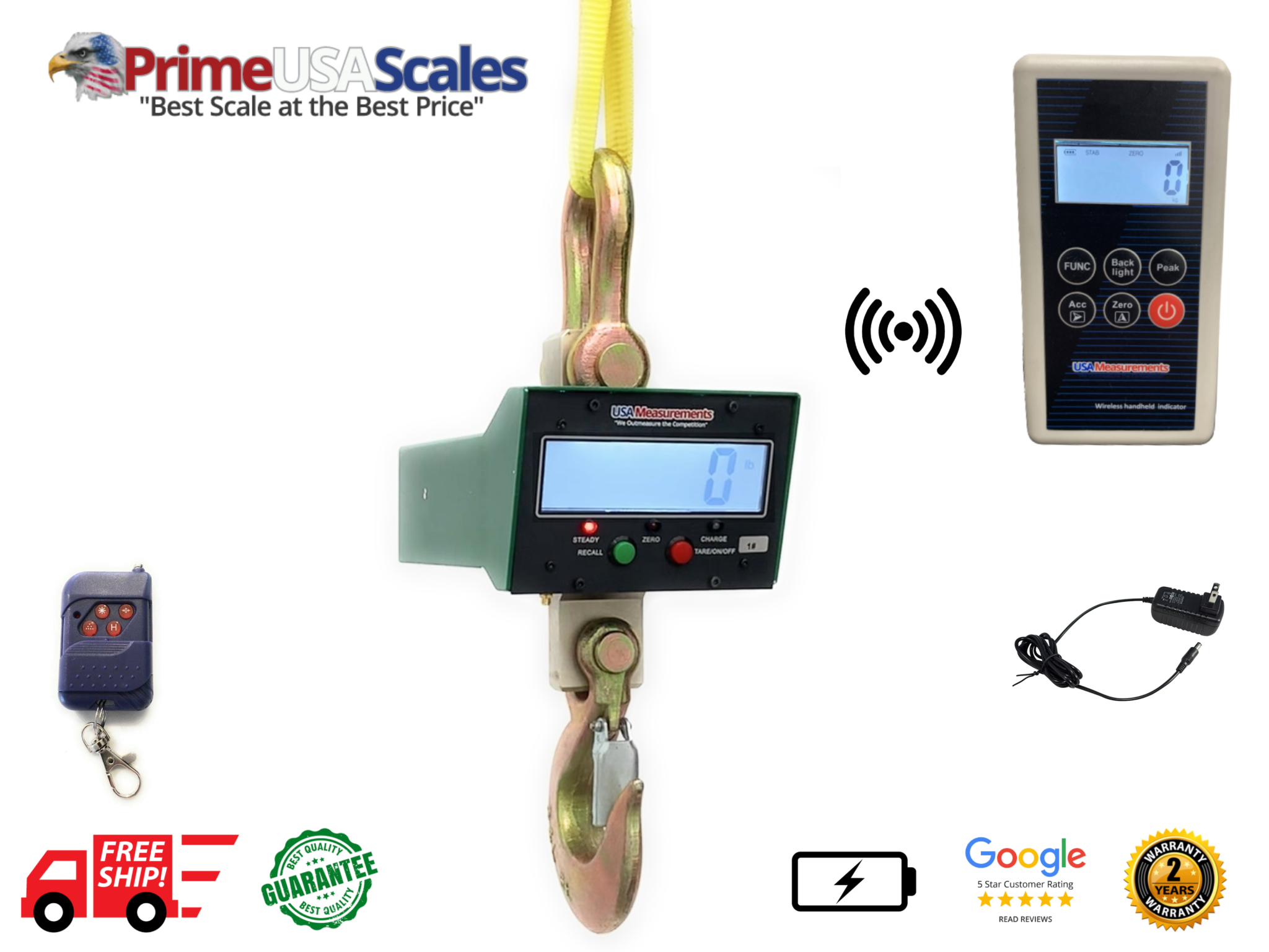 US-LCW "The Lifter Wireless" Crane Scale 6,000 lb to 40,000 lb - Prime ...