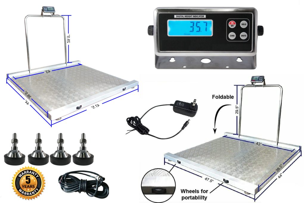 US-WCS Wheelchair Scale 43"x39" Platform with Ramps & Wheels - Prime ...