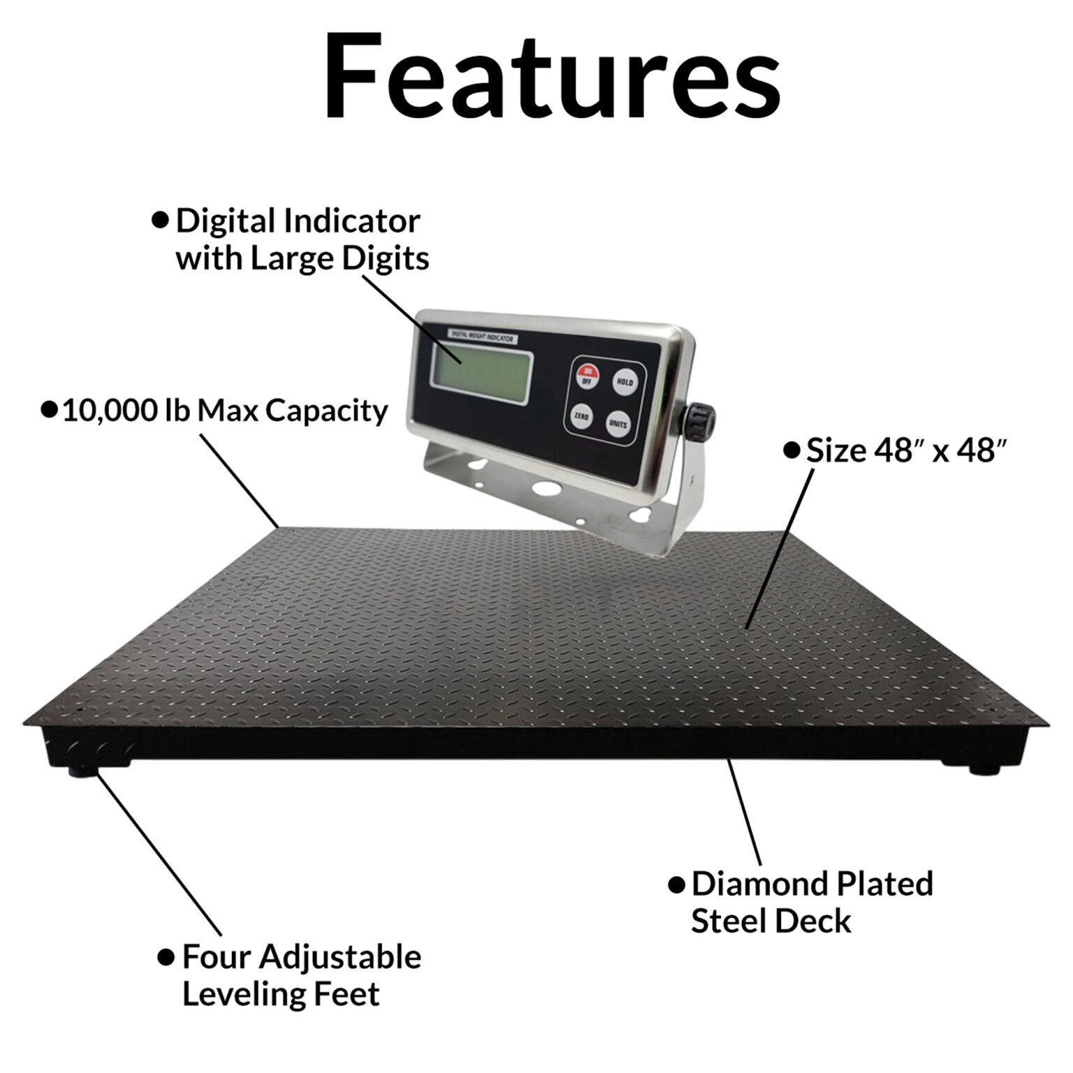 4x4 Pallet Floor Scale 10,000 lb. – Heavy Duty & Reliable