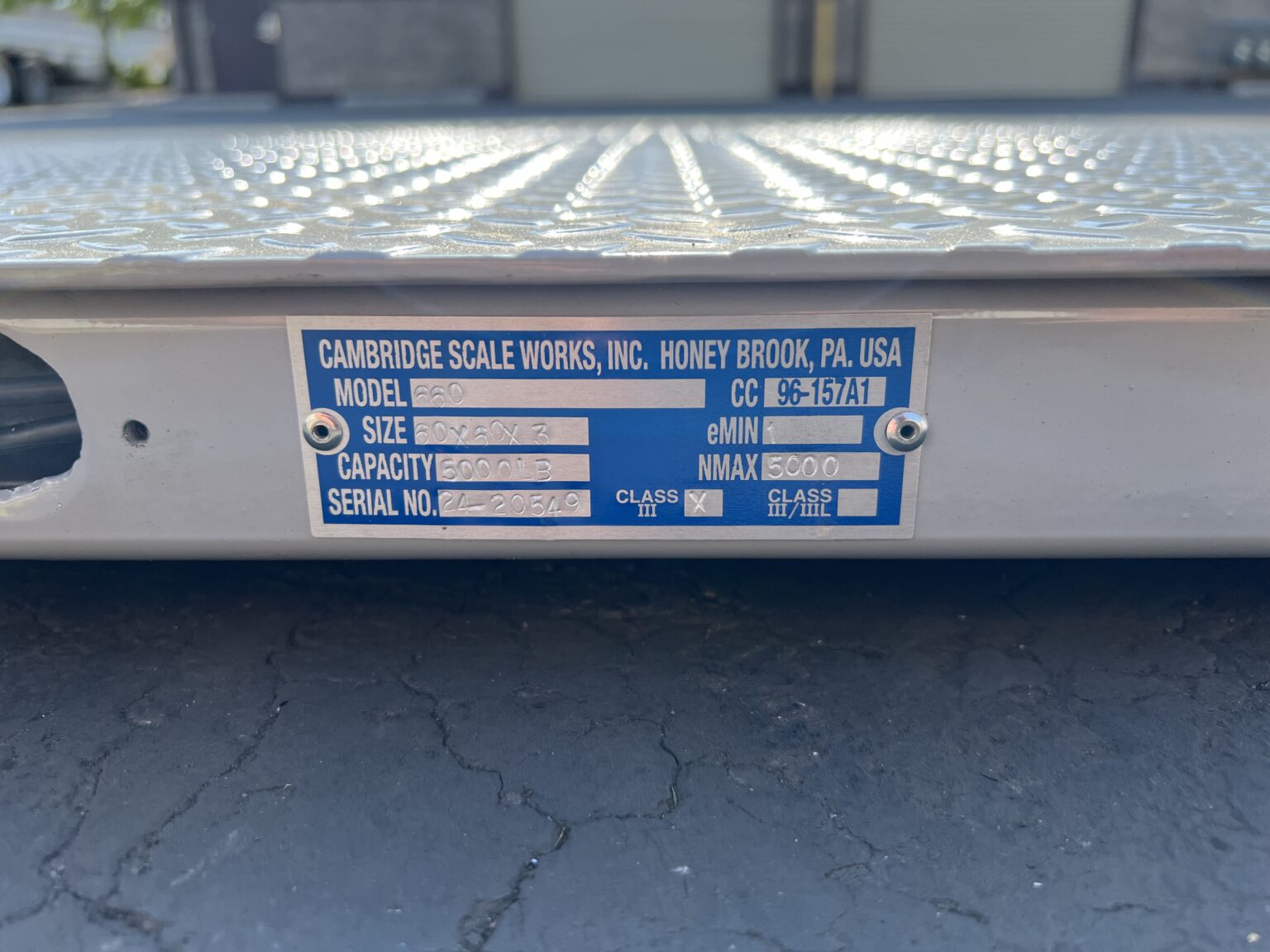 Cambridge 660 Floor Scale 4×4 Platform 5,000 lb with CSW10AT Indicator ...